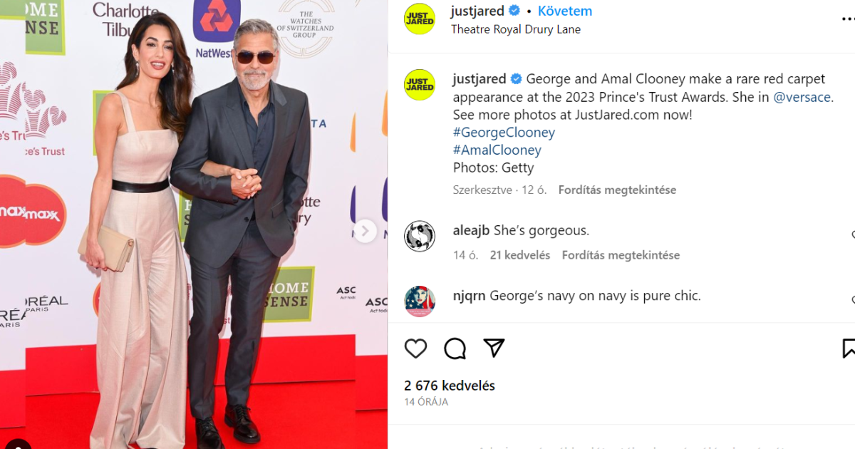 Amal Clooney ismét tarolt a vörös szőnyegen a szettjével: csodásan ...