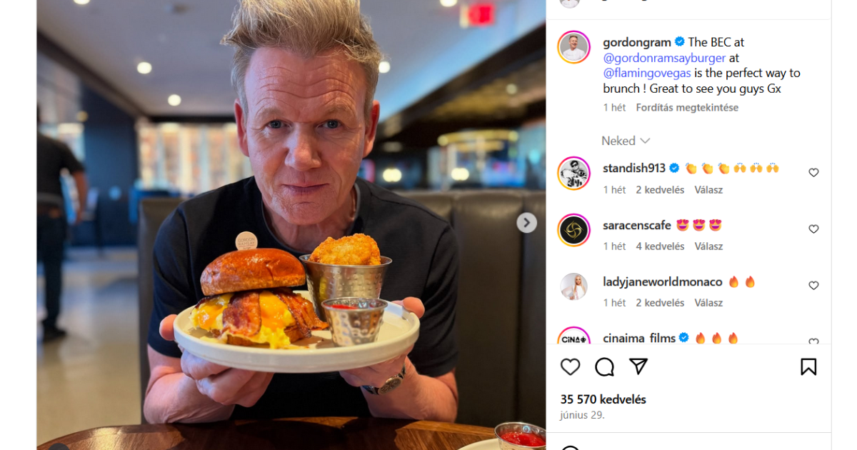 Gordon Ramsay ilyen vacsorára vágyna a halála előtt, nem aprózta el ...