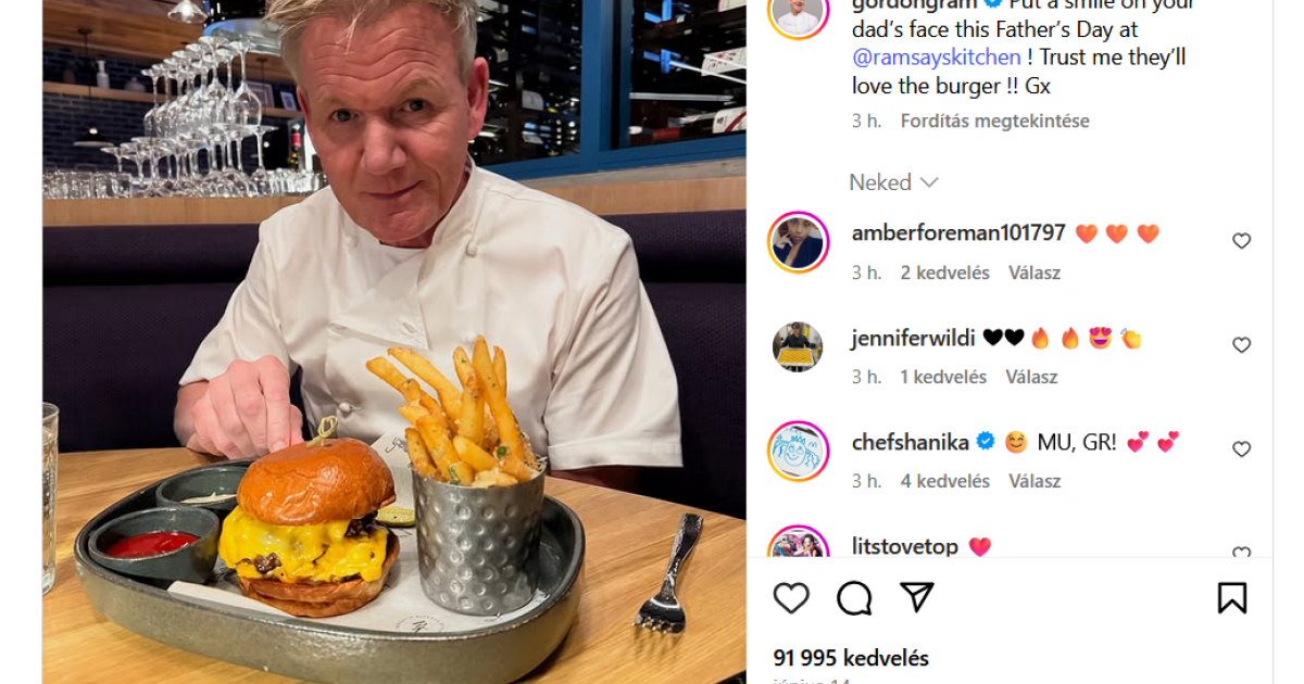 Gordon Ramsay ilyen vacsorára vágyna a halála előtt, nem aprózta el ...